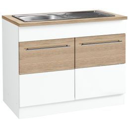 Spülenschrank KOCHSTATION, B:100cm H:85cm T:60cm, weiß, Küche, Schränke, "KS-Trient", 100 cm breit, inkl. Einbauspüle