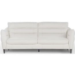 3-Sitzer Calia italia, B:220cm H:93cm T:98cm, wei&szlig;, Sofas, "Cabrini, Design trifft super Sitzkomfort", in Leder, 220 cm Breite, mit elektrischer