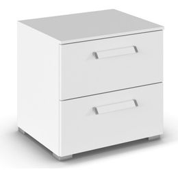 Nachtkommode Rauch, B:50cm H:49cm T:42cm, wei&szlig;, Holzwerkstoff, Sideboards, "Nachttisch Nachtkonsole Kommode EVELYN", in elegantem Stil mit 2