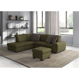 Sit & More Ecksofa SIT & MORE, B:259cm H:82cm T:224cm, gr&uuml;n, Luxus-Microfaser ALTARA NUBUCK (100% Polyester);Soft clean (98% Polyester, 2% Polyamid);Struktur