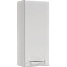 Hängeschrank SAPHIR, B:30cm H:70cm T:20cm, weiß, Spanplatte, Badezimmer, Schränke, "Quickset 376 Wand-Badschrank mit 1 Tür und 2 Einlegeböden",