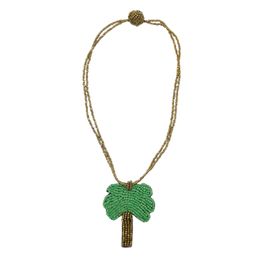 Damen Kette mit Anh&auml;nger "Palmtree", gr&uuml;n, Basic, Collezione Alessandro, Glas, Halsketten, mit echten Glasperlen