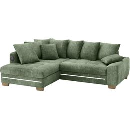 Ecksofa MR. COUCH, B:243cm H:88cm T:190cm, gr&uuml;n, Dolce (100% Polyester), Wohnzimmer, Sofas, "Nikita II, L-Form", RGB-LED, Bluetooth-Soundsystem,