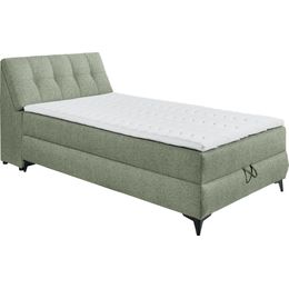 Boxbett, B:125cm L:240cm, gr&uuml;n, ED EXCITING DESIGN, 100% Polyester, Komplettbetten, "Atlantis", mit Bettkasten und Stauraum im Kopfteil