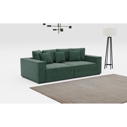 Big-Sofa Inosign, B:244cm H:83cm T:117cm, grün, 100% POLYESTER (PES), Sofas, "Surf", mit 7 Kissen, gemütlicher Sitzkomfort