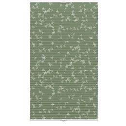 Plissee Gardinia, B:100cm H:130cm, gr&uuml;n, Obermaterial: 100% Polyester, Badezimmer, Plissees, "Dekor Ginkgo Oesyter Mushroom", Klemmtr&auml;ger mit