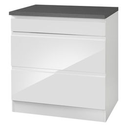 Kochfeldumbauschrank KOCHSTATION, B:80cm H:85cm T:60cm, wei&szlig;, MDF, Schr&auml;nke, "KS-Virginia", 80 cm breit
