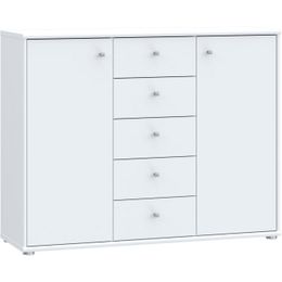 Kommode FORTE, B:108,8cm H:85,5cm T:34,8cm, wei&szlig;, Dekorfolie, FSC-zertifizierter Holzwerkstoff, Flur, Sideboards, "Tempra", Breite 108,8 cm
