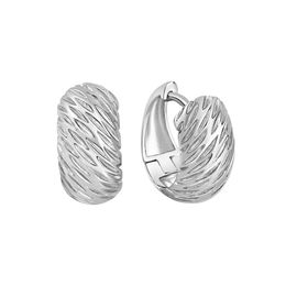 Vivance Damen Paar Creolen "925/- Sterling Silber rhodiniert glanz", one-size, Silber 925 (Sterlingsilber), wei&szlig;, Silber 925 (Sterlingsilber),