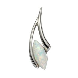 Vivance Damen Kettenanhänger "925/- Sterling Silber rhodiniert Opal", one-size, Silber 925 (Sterlingsilber), 1 g, weiß, Silber 925 (Sterlingsilber),