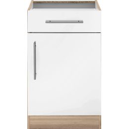 Wiho-K&uuml;chen Unterschrank WIHO K&Uuml;CHEN, B:50cm H:82cm T:57cm, wei&szlig;, K&uuml;che, Schr&auml;nke, "Cali", 50 cm breit, ohne Arbeitsplatte