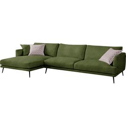 Ecksofa Egoitaliano, B:274cm H:77cm T:154cm, grün, Wohnzimmer, Sofas, "Sophia, Designsofa mit extrakomfortablem Sitzkomfort", mit Daunenfederung,
