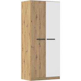 Drehtürenschrank Rauch, B:91cm H:210cm T:54cm, weiß, Holzwerkstoff, Schränke, "Kleiderschrank Schrank Garderobe Garderobenschrank Stauraumwunder
