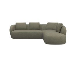 Ecksofa FLEXLUX, B:265cm H:85cm T:237cm, grün, 62% Polyester, 17% Cotton, 14% Viscose, 7% Linen, Wohnzimmer, Sofas, "Torino, rund, L-Form, Sofa-Ecke