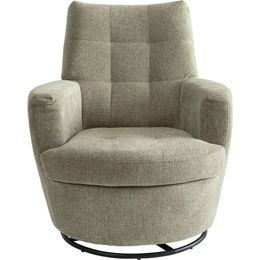 Drehsessel Alina, B:80cm H:93cm T:92cm, gr&uuml;n, Chenille GFS (100% Polyester), Sessel, "Yuri", mit Dreh und Wippfunktion, passend zu Hocker Yuri