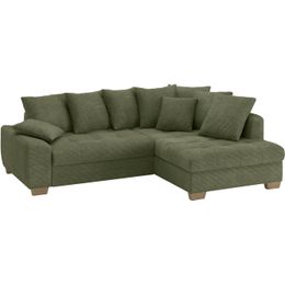 Ecksofa MR. COUCH, B:243cm H:88cm T:190cm, grün, Stripes (92% Polyester / 8% Nylon), Wohnzimmer, Sofas, "Nikita II, L-Form", Wahlweise mit