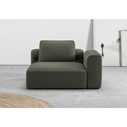 1,5-Sitzer RAUM.ID, B:134cm H:62cm T:109cm, grün, 95% Polyester, 5% Nylon, Sofas, "Cushid", Modul-Eckteil, auch einzeln stellbar, Breite 134 cm