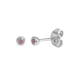 Vivance Damen Paar Ohrstecker "925/- Sterling Silber rhodiniert Zirkonia pink", one-size, Silber 925 (Sterlingsilber), wei&szlig;, Silber 925