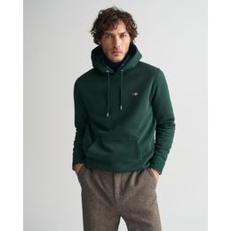 Gant Herren Hoodie "REG SHIELD HOODIE", grün, Gr. 4XL, Sweatware, Obermaterial: 78% Baumwolle, 22% Polyester, Sweatshirts, mit Logostickerei auf der