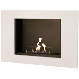 Echtfeuer-Dekokamin Xaralyn, B:97cm H:65cm L:19cm, weiß, Materialmix, Mitteldichte Faserplatte (MDF), Dekokamine, "Goya", mit Bioethanol Brenner