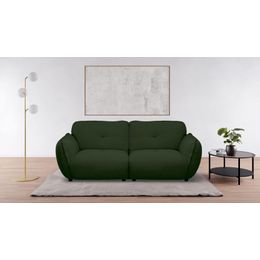 3-Sitzer BETYPE, B:242cm H:87cm T:120cm, grün, 100% Polyester, Sofas, "Be Fluffy", Softes Sitzgefühl, moderne Kedernaht, hochwertiger Bezug