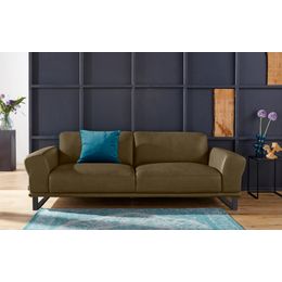 2,5-Sitzer W.Schillig, B:232cm H:78cm T:94cm, grün, Sofas, "montanaa", mit Metallkufen in Schwarz pulverbeschichtet, Breite 232 cm