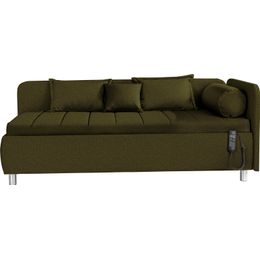 Schlafsofa Alina, B:207cm H:80cm T:112,5cm, grün, Struktur TMD (100% Polyester), Kinderzimmer, Sofas, "Kiana", Liegefläche 90/200 cm oder 100/200 cm,