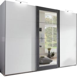 Schwebet&uuml;renschrank wimex, B:270cm H:210cm T:65cm, wei&szlig;, Schr&auml;nke, "Minden", mit Spiegel