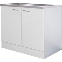 Spülenschrank Flex-Well, B:100cm H:85cm T:60cm, weiß, Holzwerkstoff, Küche, Schränke, "Wito", (B x H x T) 100 x 85/86 x 60 cm, inkl. Einbauspüle