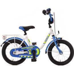 Bachtenkirch Kinderfahrrad "14" Kinderfahrrad "POLIZEI" kristall-weiß/blau/neon", 25cm, 14 Zoll (35,56cm), weiß, Fahrräder
