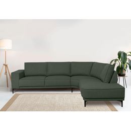 Ecksofa OTTO HOME, B:287cm H:85cm T:239cm, grün, 100% Polyester, Wohnzimmer, Sofas, "Casina", mit abgerundeter Ottomane, in einem weichen