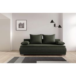 Schlafsofa WERK2, B:206cm H:88cm T:91cm, grün, 100% Polyester, Kinderzimmer, Sofas, "Biggi komfortabel & elegant, Schlaffunktion, Bettkasten, Breite