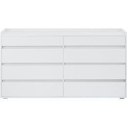 Kommode Inosign, B:142cm H:80cm T:35cm, wei&szlig;, Spanplatte, Sideboards, "Kosmo", 8 Schubladen mit Vollauszug