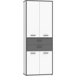 Aktenschrank FORTE, B:84,5cm H:226,4cm T:41,5cm, wei&szlig;, Dekorfolie, FSC-zertifizierter Holzwerkstoff, B&uuml;ro, Schr&auml;nke, "Keflav", Breite 84,5 cm