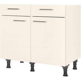 Unterschrank Nobilia, B:90cm H:87cm T:58,3cm, wei&szlig;, K&uuml;che, Schr&auml;nke, ""Touch", vormontiert, Breite 90 cm, Soft-Close-Funktion", bei den Schubk&auml;sten,