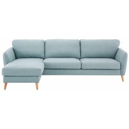 Ecksofa Home Affaire, B:279cm H:88cm T:152cm, grün, Struktur fein (58% Polyester, 22% Polypropylen);Filzoptik (100% Polyester);Webstoff (100%