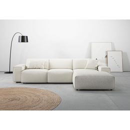 Ecksofa Andas, B:294cm H:71cm T:191cm, weiß, 96% Polyester, 4% Polyacryl, Wohnzimmer, Sofas, "Glimminge auch in Breitcord, Feincord, Bouclé + Easy