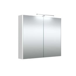 Badezimmerspiegelschrank Welltime, B:78,2cm H:65cm T:12cm, wei&szlig;, FSC-zertifizierter Holzwerkstoff, Schr&auml;nke, "Joy", Breite 78 cm, mit 2 T&uuml;ren, mit