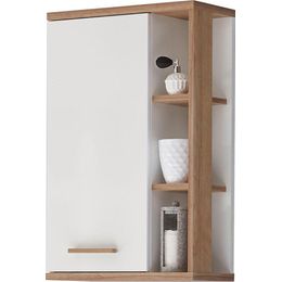 Hängeschrank SAPHIR, B:50,5cm H:74,5cm T:20,5cm, weiß, Spanplatte, Badezimmer, Schränke, "Quickset Badschrank 50,5 cm breit mit 1 Tür und 2