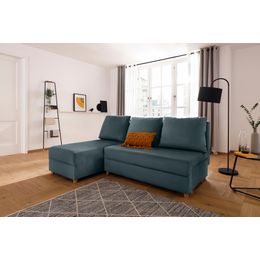 Ecksofa Inosign, B:197cm H:90cm T:145cm, grün, Struktur fein (100% Polyester);Luxus-Microfaser weich (100% Polyester);Samtoptik (100% Polyester),