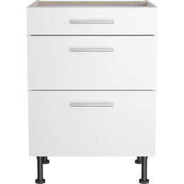 Unterschrank Optifit, B:60cm H:87cm T:58,4cm, wei&szlig;, Spanplatte, K&uuml;che, Schr&auml;nke, "Klara", Breite 60 cm
