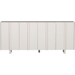 Sideboard Woood, B:200cm H:85cm T:46cm, wei&szlig;, FSC-zertifizierter Holzwerkstoff, Wohnzimmer, Sideboards, "Nook", Kommode, H 85 cm x B 200 cm x T 46 cm