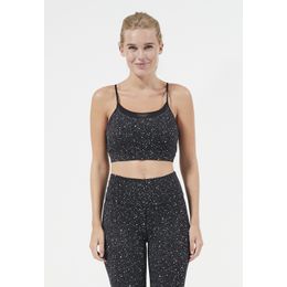 ENDURANCE ATHLECIA ATHLECIA Damen Sport-BH "Sanree", Gr. S, schwarz-wei&szlig;, 72% Polyamid, 28% Elasthan, bedruckt, mehrfarbig, BHs, mit extra Komfort