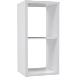 Standregal FORTE, B:39,5cm H:72,8cm T:32,9cm, wei&szlig;, Spanplatte, Wohnzimmer, Regale, Regal mit 2 F&auml;chern, B/H/T 38,2x72,9x32,9 cm, langlebige