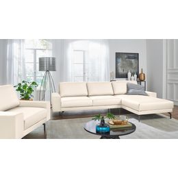 Ecksofa, B:274cm H:85cm T:178cm, weiß, CREATION BY ROLF BENZ, Luxus-Microfaser (100% Polyester), Wohnzimmer, Sofas, "CR.450, Designecksofa, L-Form",