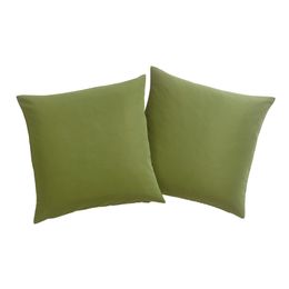 Dekokissen my home, B:40cm L:40cm, gr&uuml;n, Polyester, Dekokissen_Sitzkissen_Kissenh&uuml;llen, "Raja", einfarbig, Kissenh&uuml;llen ohne F&uuml;llung, 40 x 40 cm,