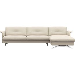 Ecksofa FLEXLUX, B:305cm H:81cm T:158cm, wei&szlig;, 100% Echteder, Wohnzimmer, Sofas, "Glow, super bequem durch hochwertigem Sitzaufbau mit Federkern,