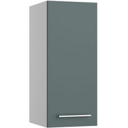 H&auml;ngeschrank KOCHSTATION, B:30cm H:70,4cm T:34,9cm, gr&uuml;n, Spanplatte, K&uuml;che, Schr&auml;nke, "KS-Bern2", Breite 30 cm, 1 T&uuml;r, 2 Einlegeb&ouml;den