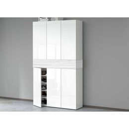 Schuhschrank Inosign, B:114cm H:200cm T:35cm, wei&szlig;, Spanplatte, Flur, Schr&auml;nke, "Savona", H&ouml;he 200cm, 12 Einlegeb&ouml;den, 21 F&auml;cher