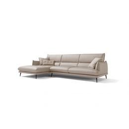Ecksofa Egoitaliano, B:265cm H:90cm T:225cm, weiß, Leder, Wohnzimmer, Sofas, "FUNNY, hochwertiges und aktuelles Design, bequeme Rückenlehne",